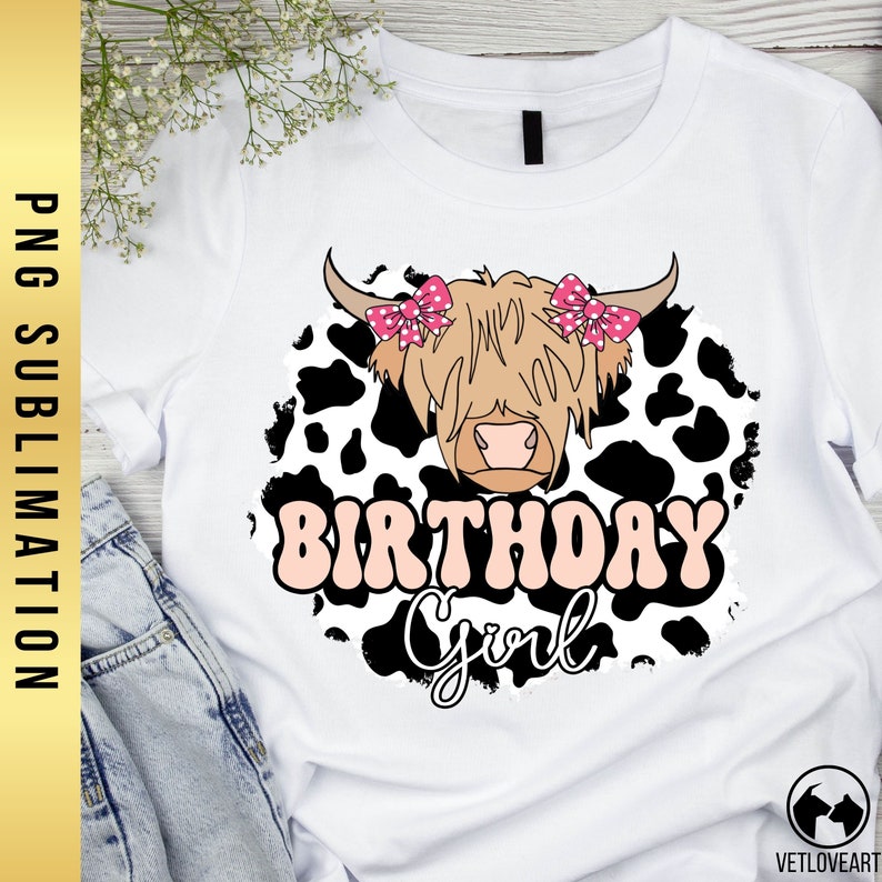 Cow Birthday Girl PNG: Western Cowgirl Family Matching Shirt Design ...