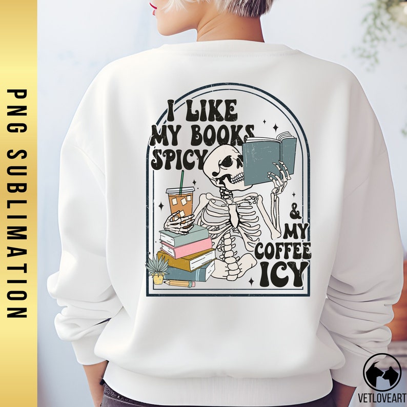 Spicy Books & Icy Coffee PNG: Funny Mom Boss Design (digital Download ...