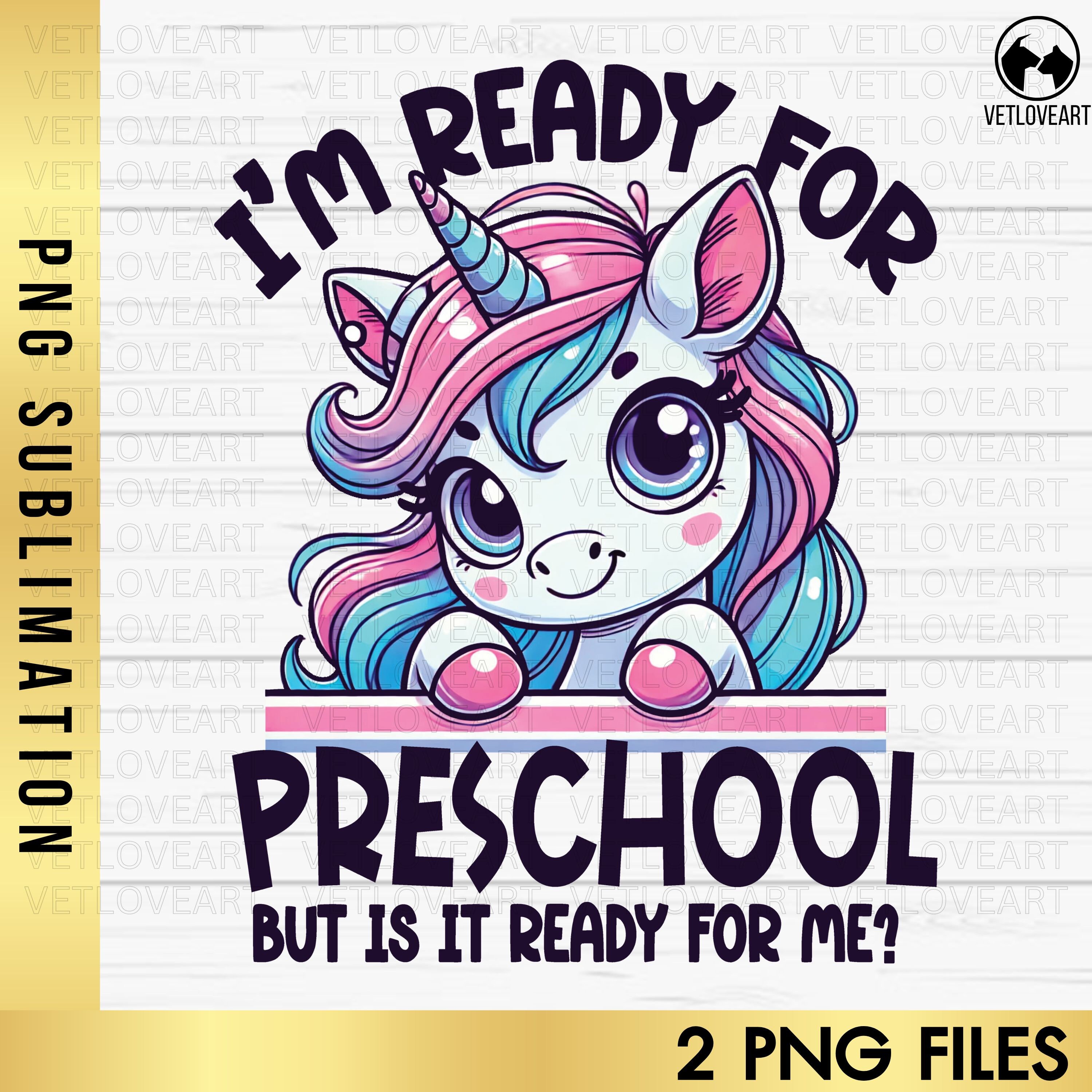 Preschool Unicorn PNG: Back to School Clipart (digital Download) - Etsy