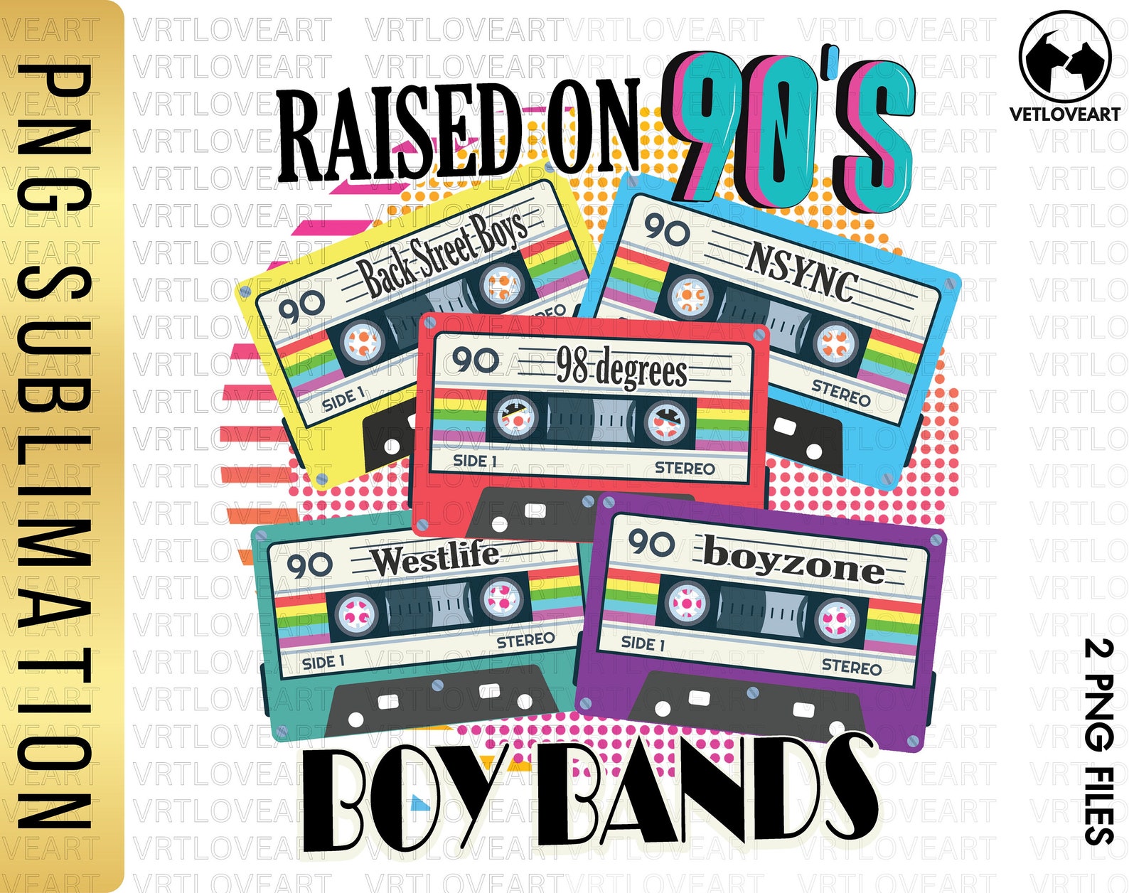 90's Boy Bands Cassette PNG: Retro Music Design (digital Download) - Etsy