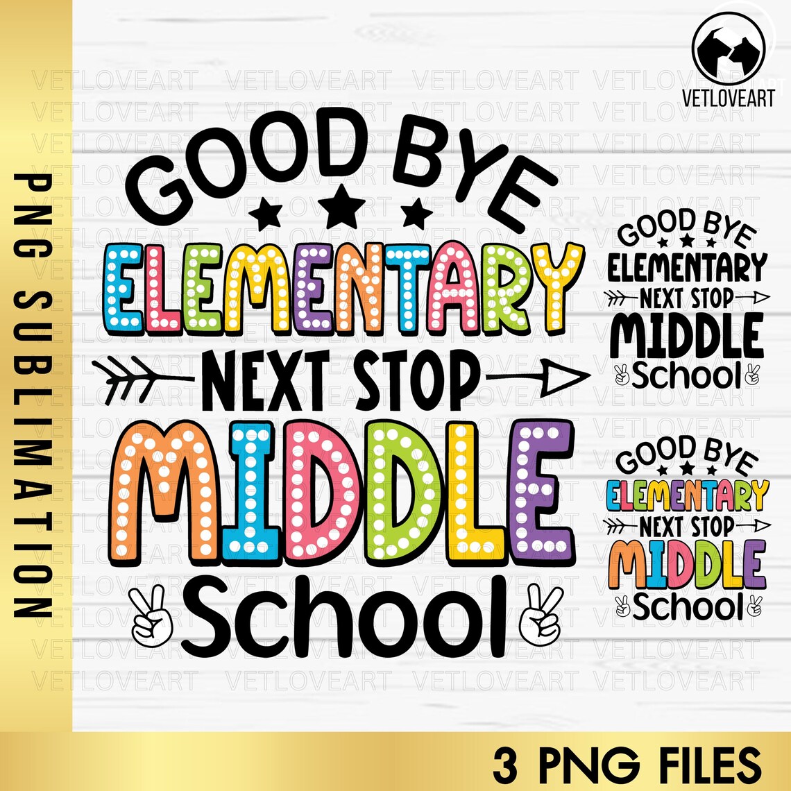 Middle School Graduation PNG: Retro Fifth Grade Design (digital ...