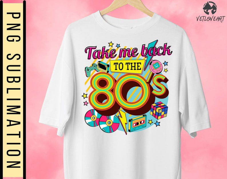 Retro 80s Design PNG: Sublimation & Printable Vinyl (digital Download ...