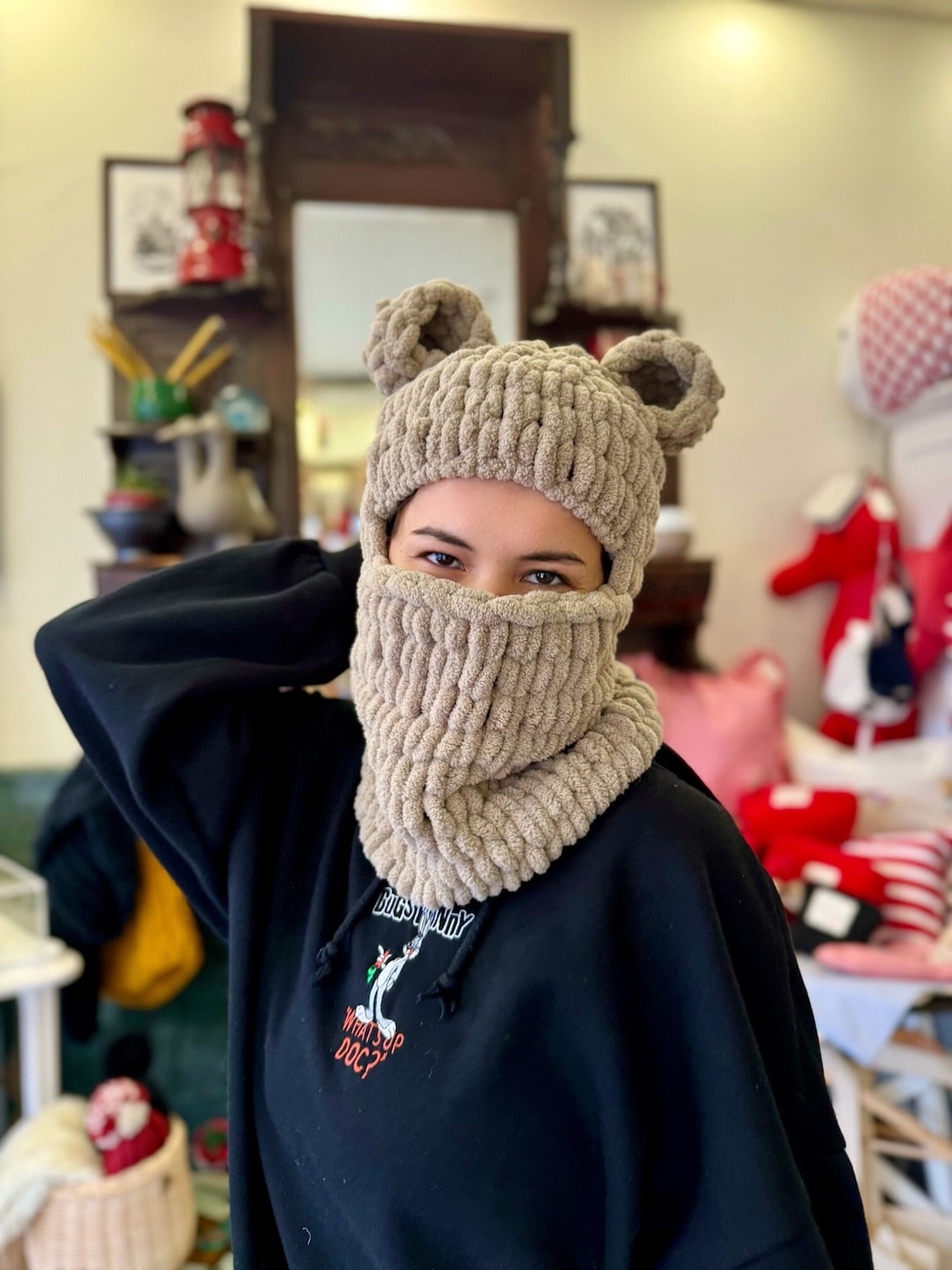 Teddy Bear Balaclava, Animal Balaclava, Ski Balaclava, Knit Handmade ...