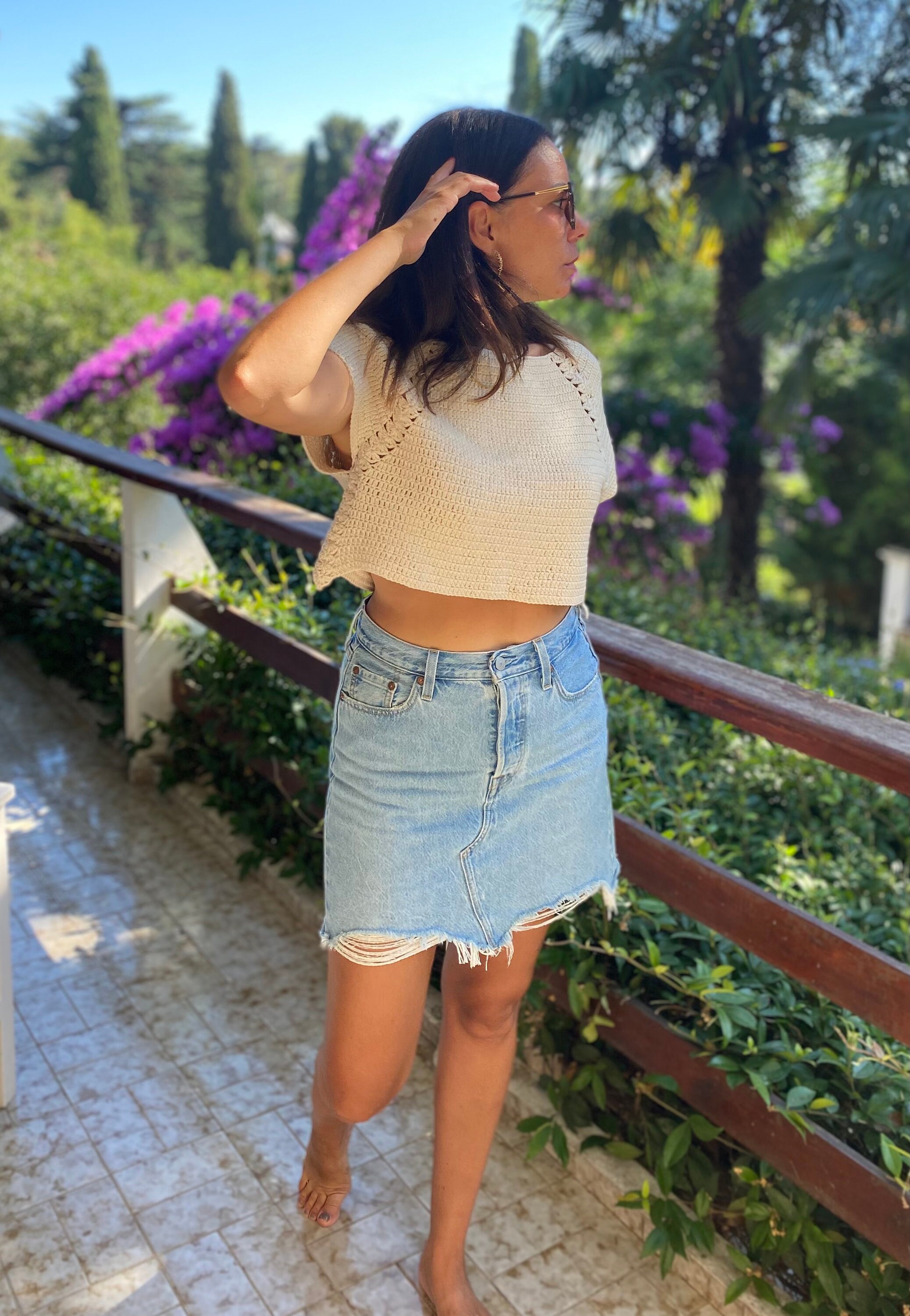 Natural Color Crochet Crop Top Handmade Crop Topboho Crop - Etsy