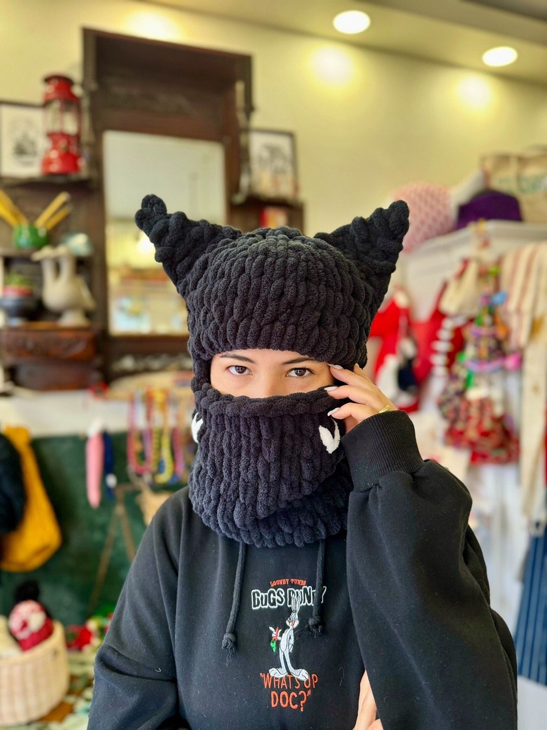 Knit Cat Balaclava, Helmet Mask,animal Balaclava, Ski Balaclava, Knit ...