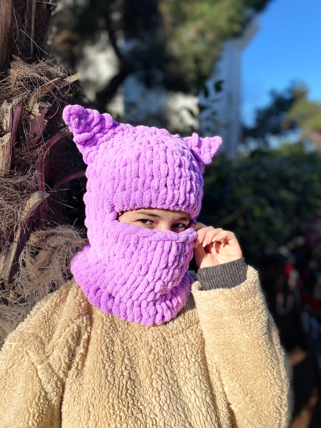 Knit Balaclava, Animal Balaclava, Ski Balaclava, Knit Handmade Hoodie ...