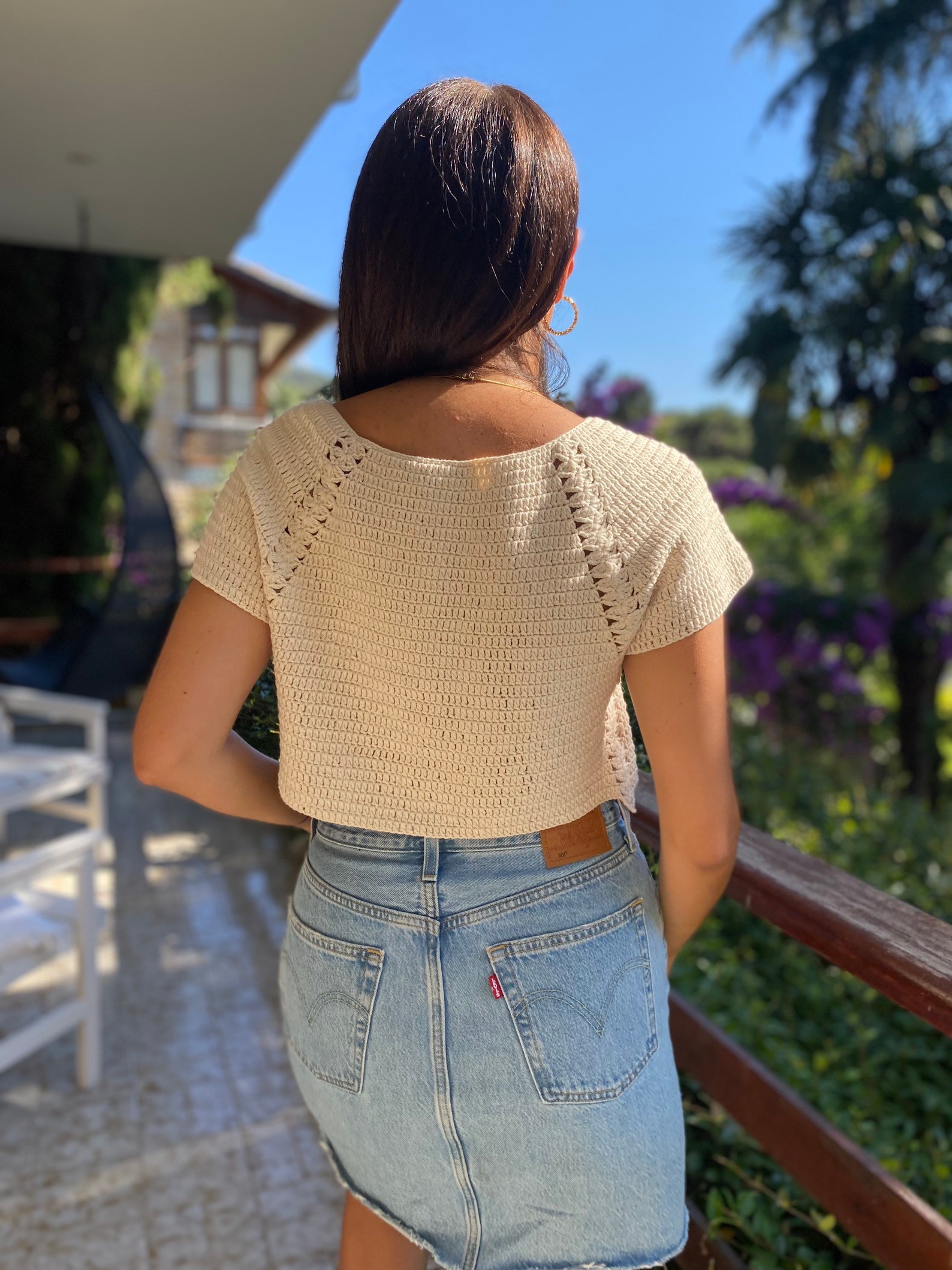 Natural Color Crochet Crop Top Handmade Crop Topboho Crop - Etsy