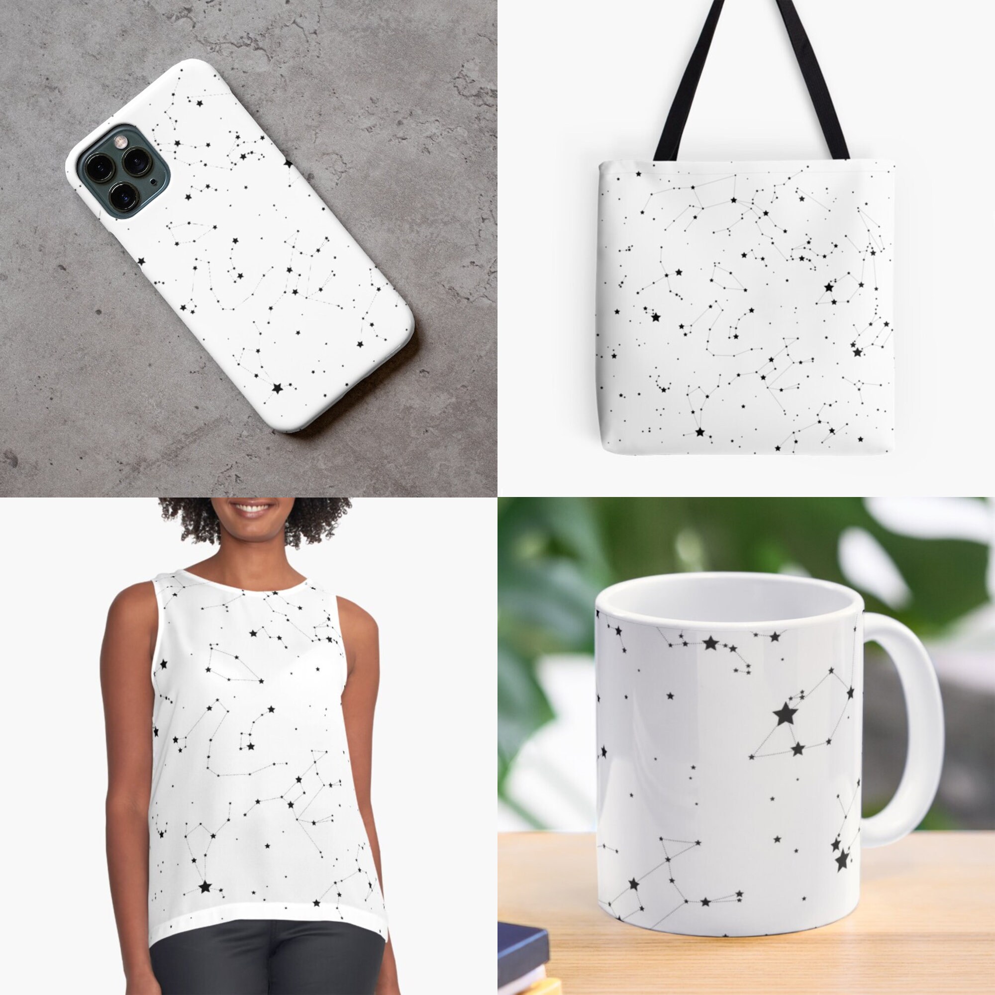 Stars Seamless Pattern SVG, Constellations Pattern, Starry Night ...