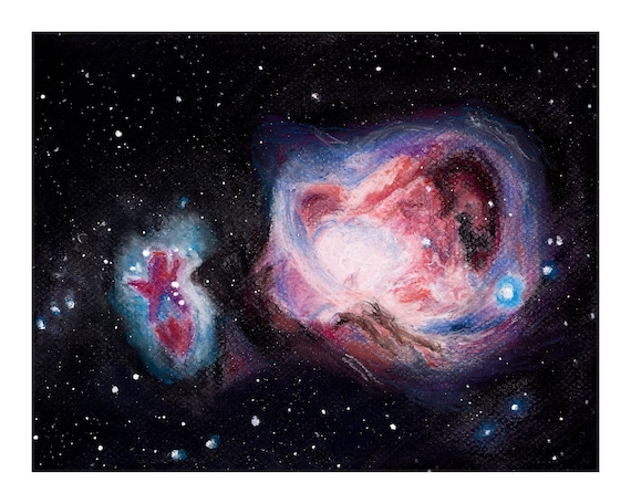 Orion Nebula Pastel Drawing Art Print Astronomy Drawing - Etsy