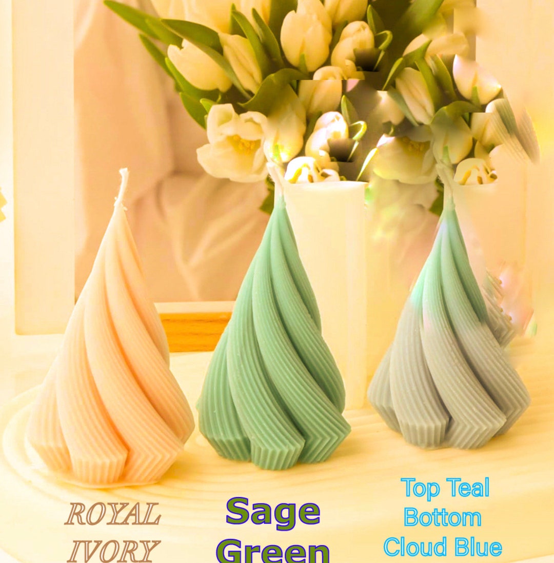 Irregular Ribbed Geometric Shape Candle Unique Twisted Cone Candle ...