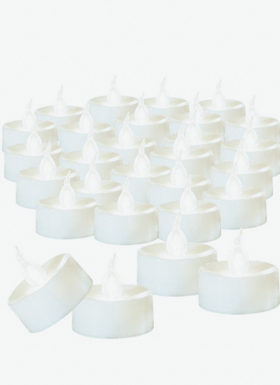 LUMABASE Battery Operated 3D Wick LED Tea Lights, White Set Of 12 86212 ...