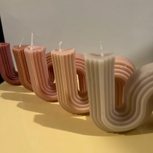 Geometric S Shaped Candle Aesthetic Decor Soy Beeswax - Etsy UK