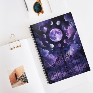 Violet Moon Phases Journal, Grimoire Journal, Witch Journal, Witchy ...