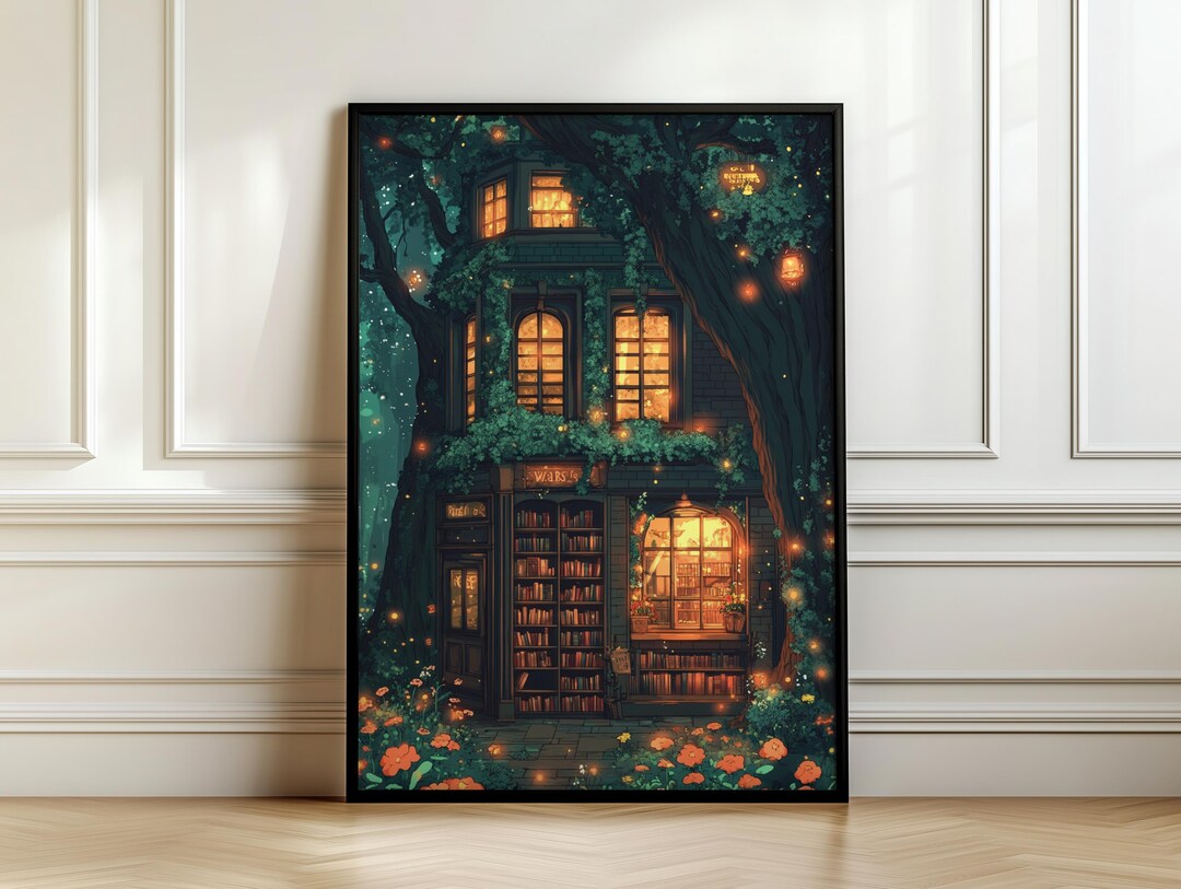 Bookstore Wall Art, Bookish Wall Decor, Magical Forest Art Print ...