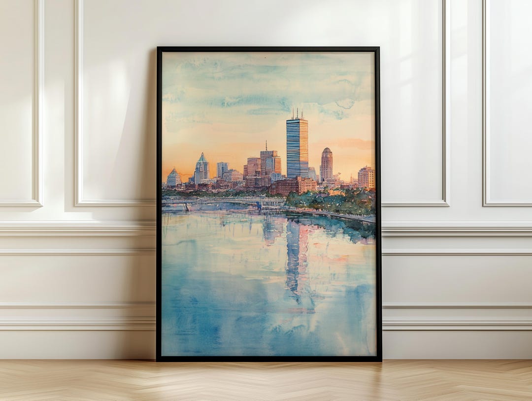 Boston Wall Art, Boston Watercolor Painting, Boston Poster, Boston Home ...