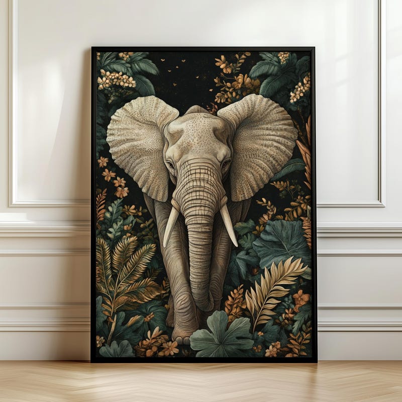 Elephant Art Print - Etsy
