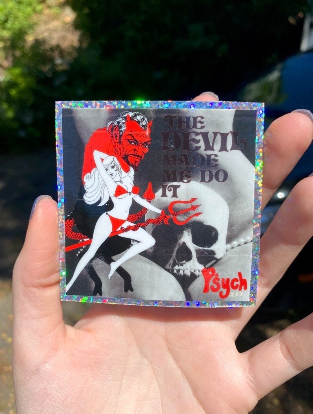 Glitter Devil Sticker - Etsy