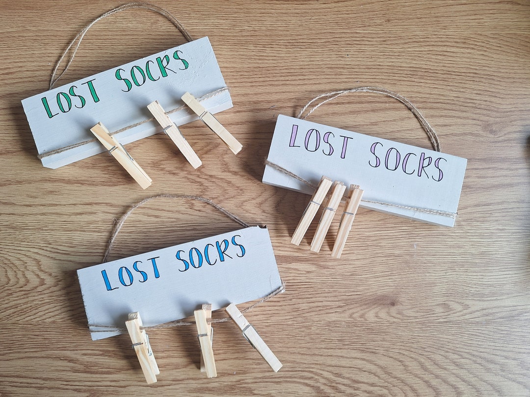 Lost Sock Peg Sign. Reclaimed Wooden Peg Sign. - Etsy