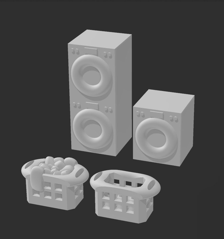 Digital RPG Laundry Room Set Tabletop Game Miniature Modern Furniture ...