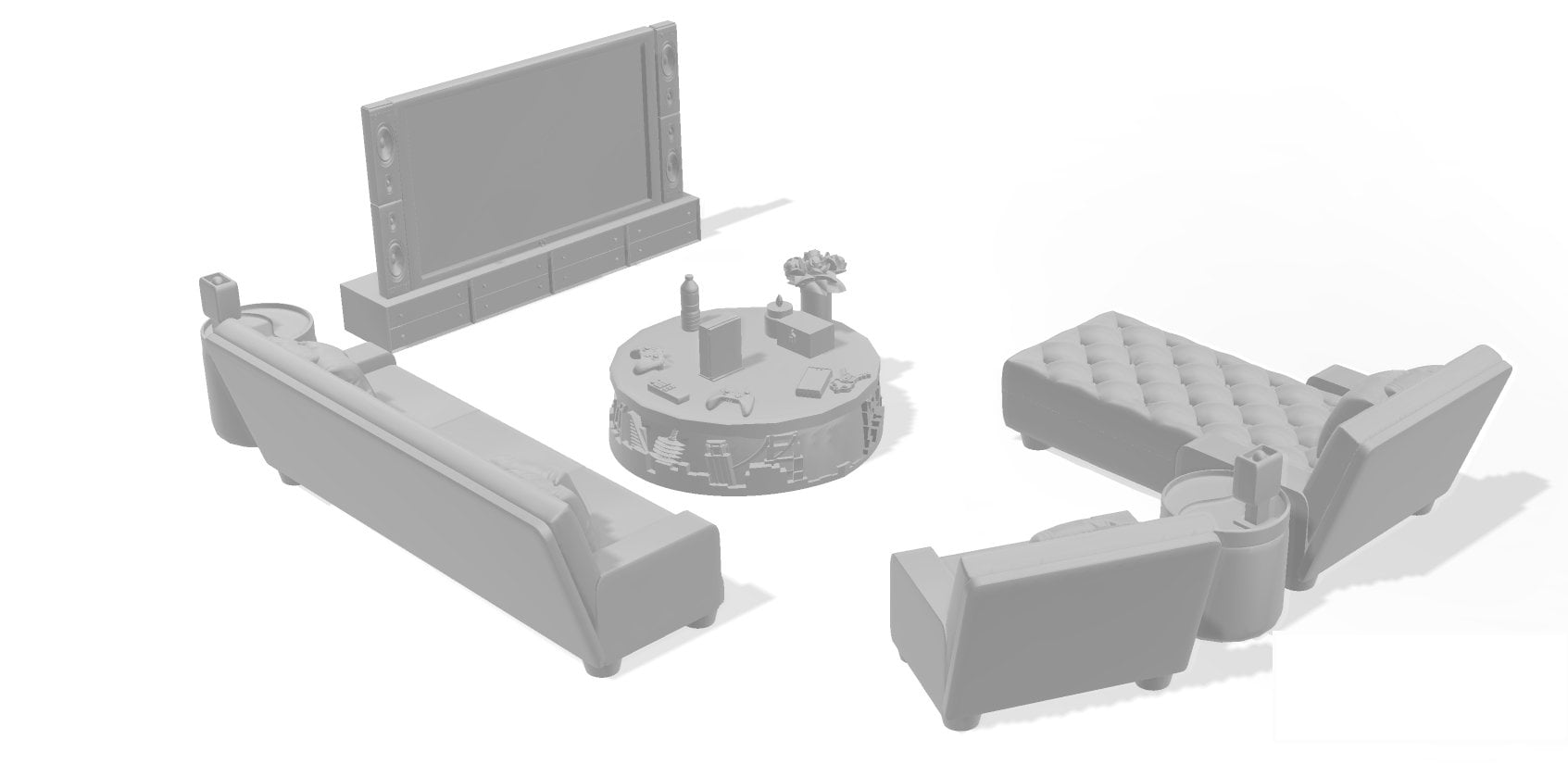 RPG Modern Living Room Set: D&D Tabletop Furniture (digital Download ...