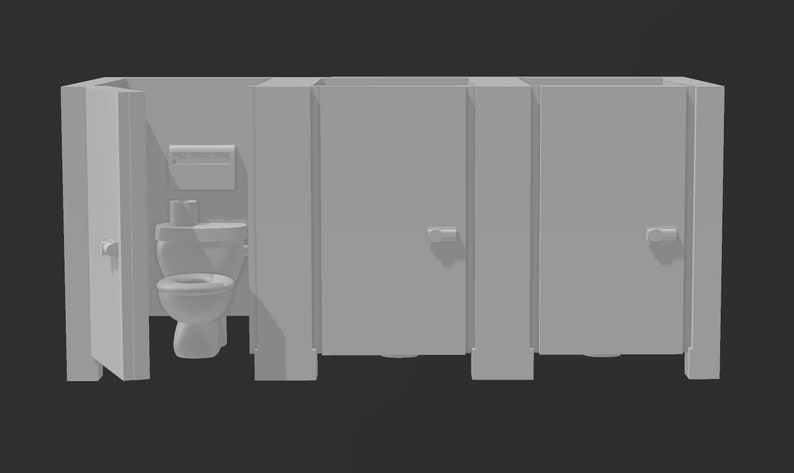 Digital RPG Public Bathroom Set| Tabletop Game Restroom Miniature Mini ...