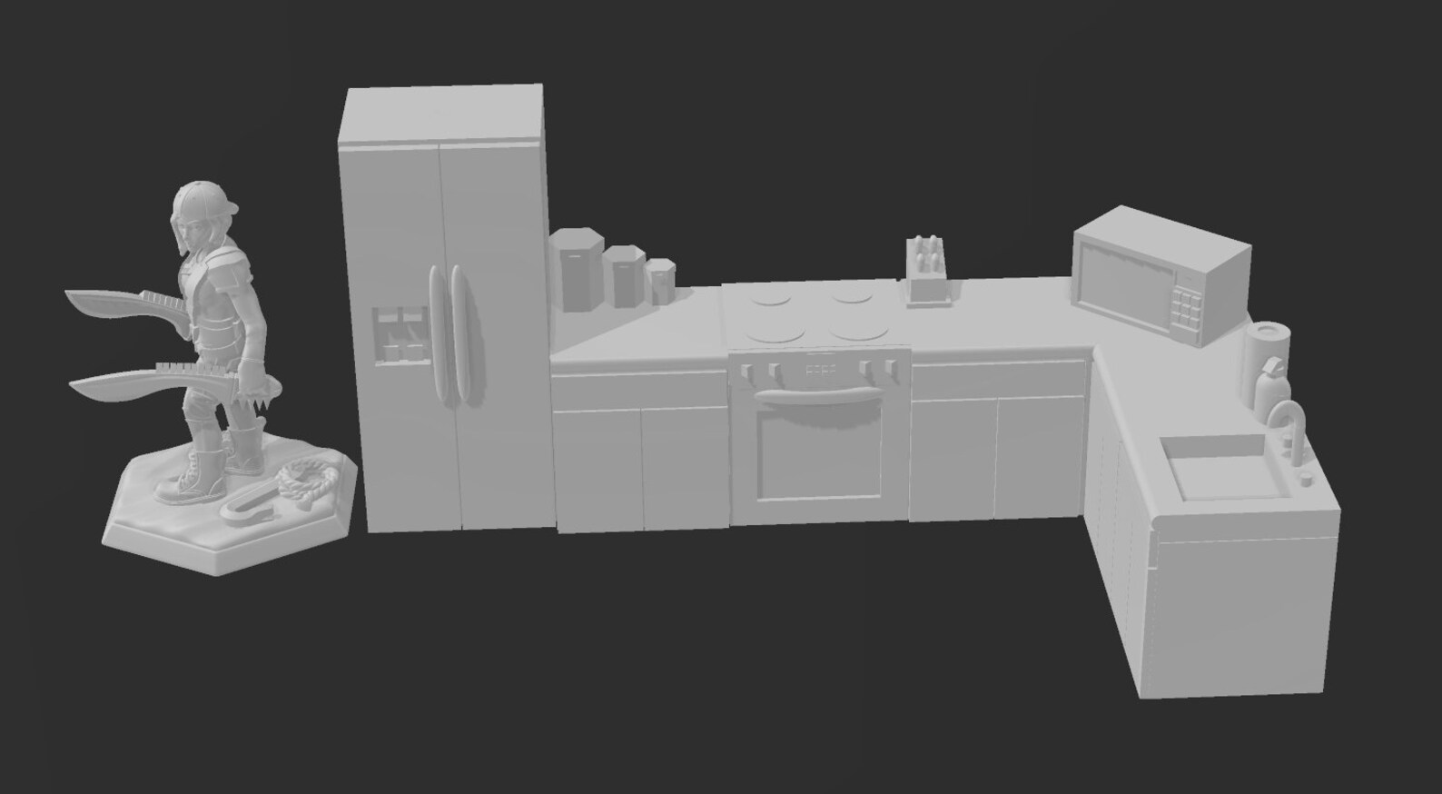 RPG Modern Kitchen Set Tabletop Game Miniature Modern - Etsy