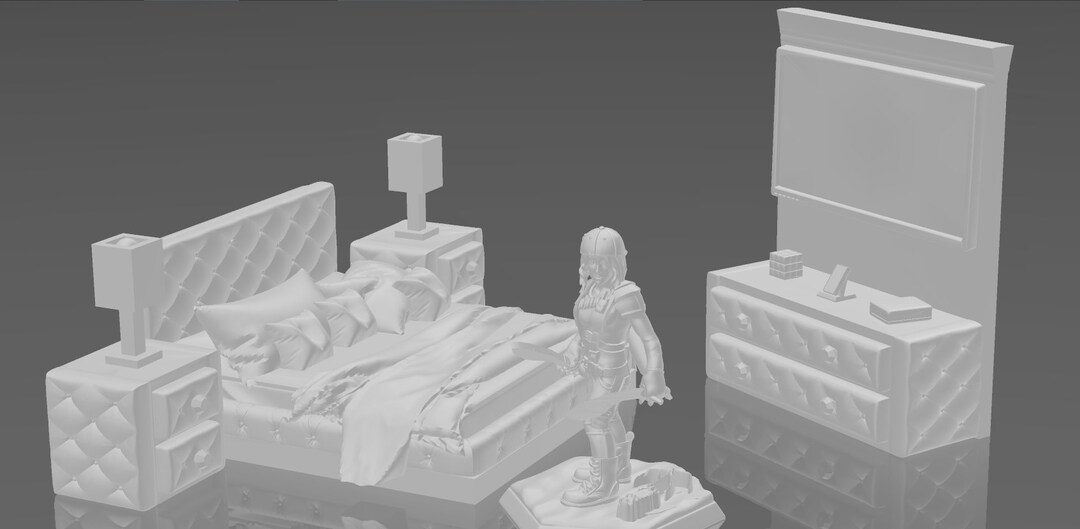 Digital RPG 4PC. Fancy Bedroom Set | Tabletop Game Modern Furniture Bed ...