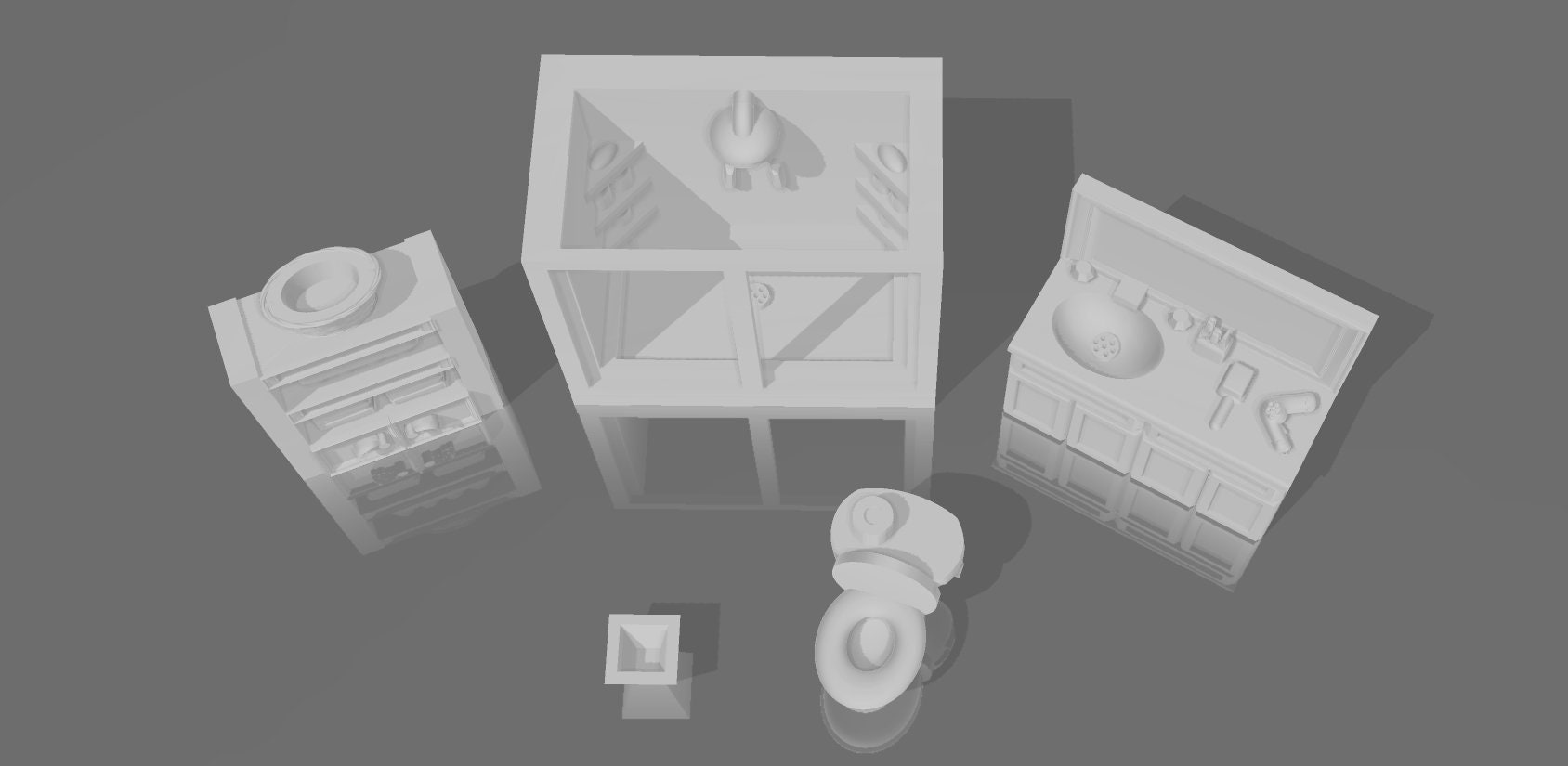 Digital RPG Bathroom Set 2 File for 3D Printing | Tabletop Game Role ...