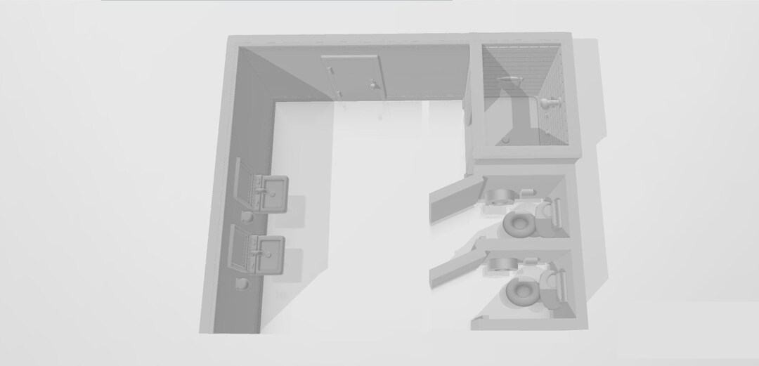 Digital Public Bathroom Set 2 Tabletop Game RPG Role Playing Game Props ...