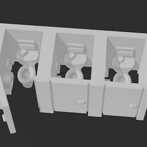 Digital RPG Public Bathroom Set| Tabletop Game Restroom Miniature Mini ...