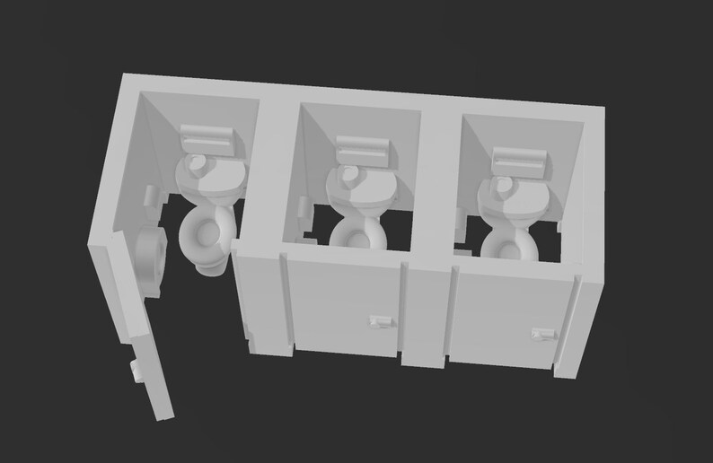 Digital RPG Public Bathroom Set| Tabletop Game Restroom Miniature Mini ...