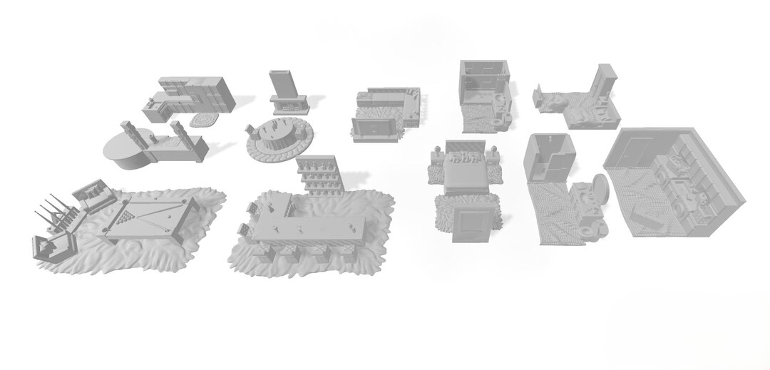 RPG 13pc 10 Room Modern House Furniture Set|tabletop Game Roleplaying ...