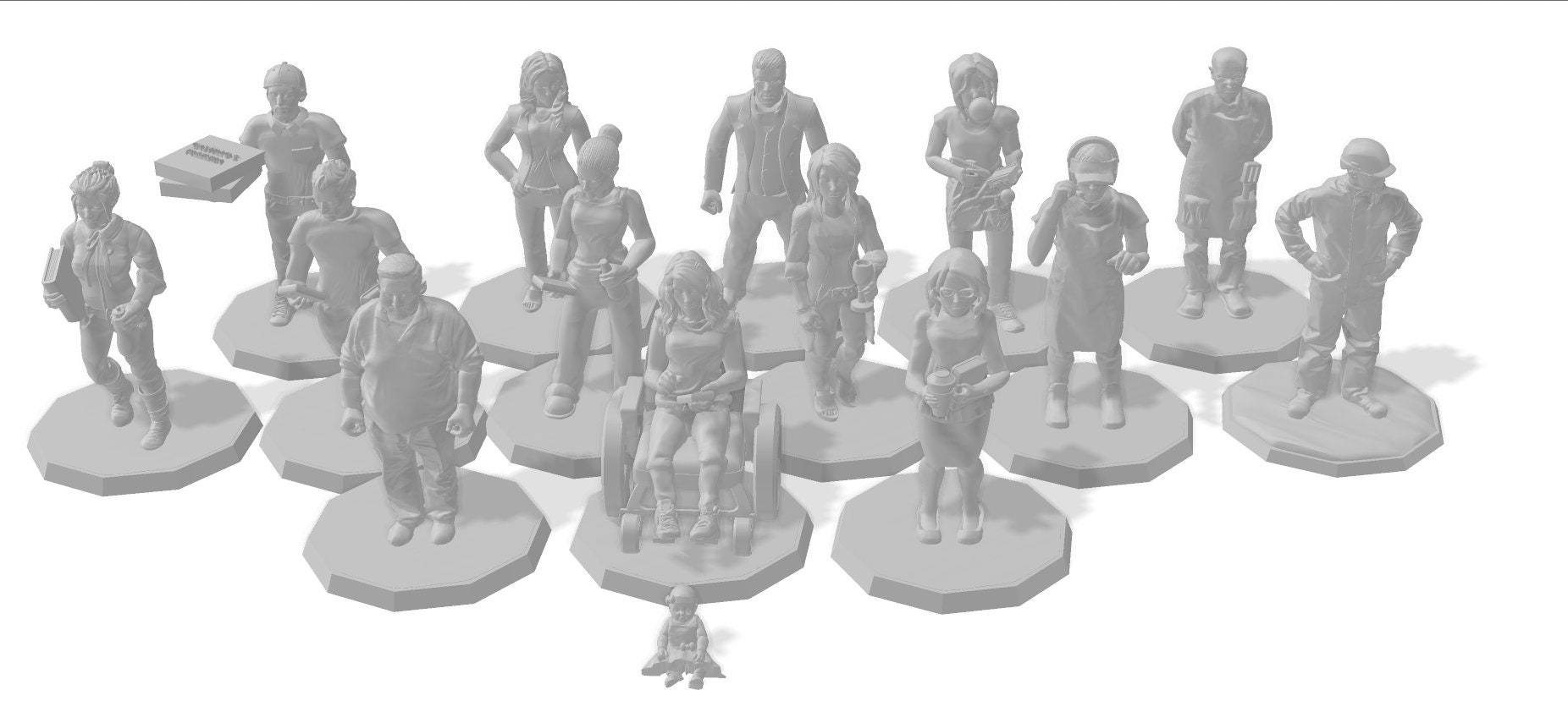 RPG 15 Modern Townsfolk Townspeople Commoners Miniatures Role Playing ...