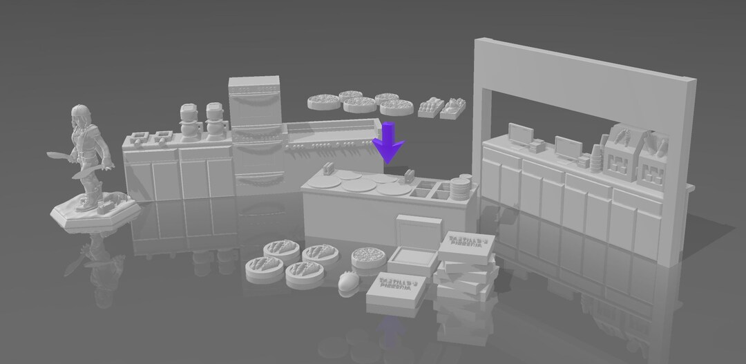 RPG Pizzeria: 25pc 3D Resin Printed Miniature Pizza Shop - Etsy