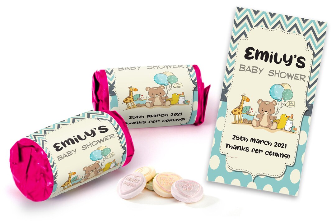 Personalised Baby Shower Newborn Mini Love Heart Sweets for Baby Girl ...