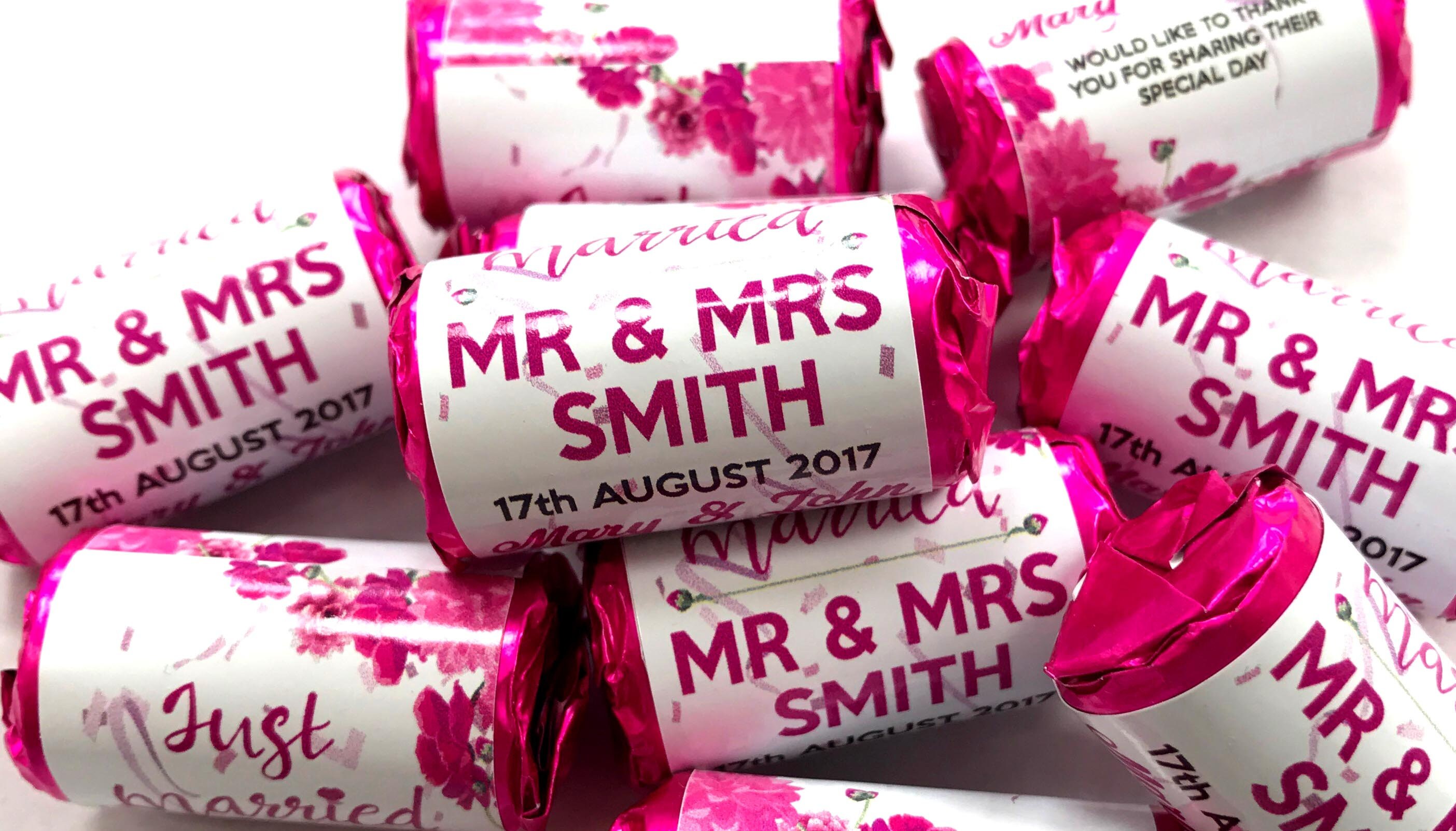 Personalised Mini Love Hearts Wedding Favours Just Married for Guests ...