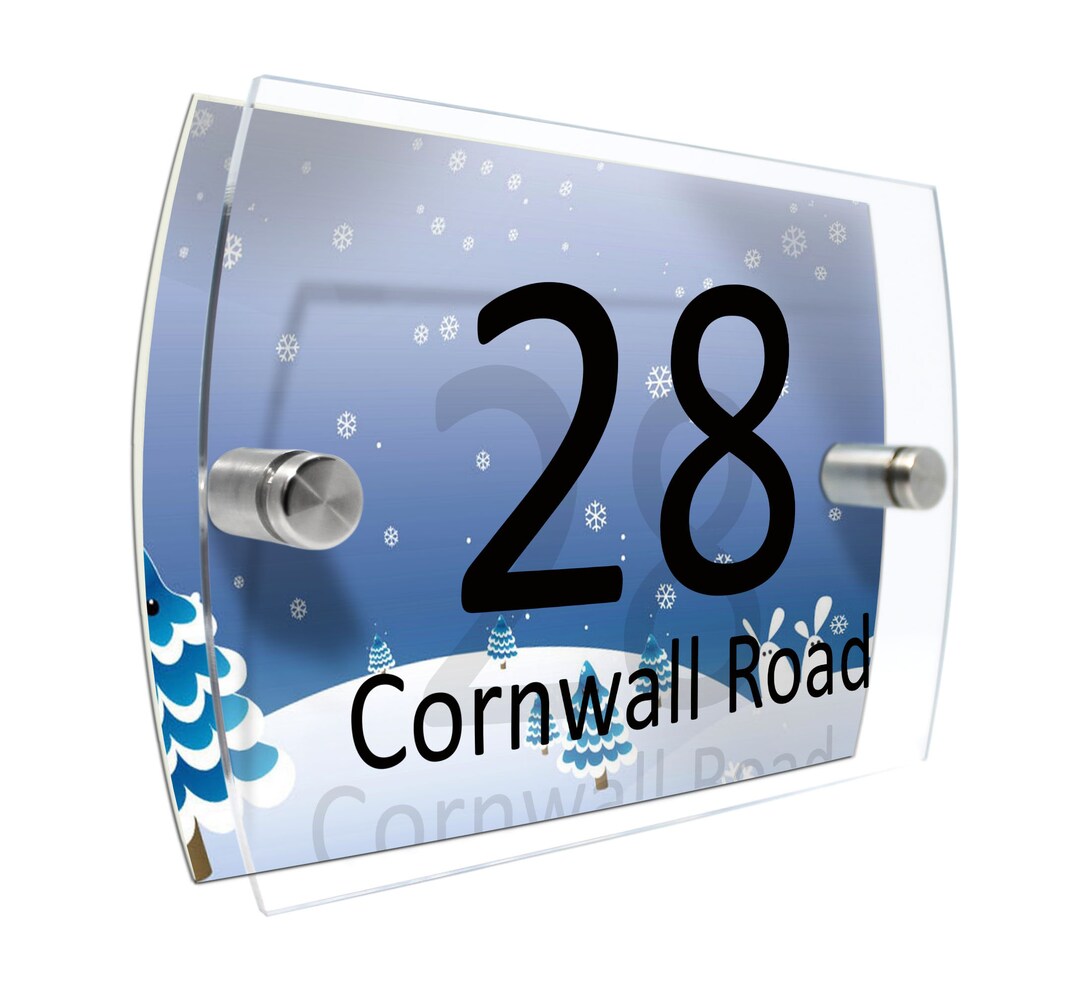 Modern House Number Property Sign Name and Number Street Wall Plaque - Etsy