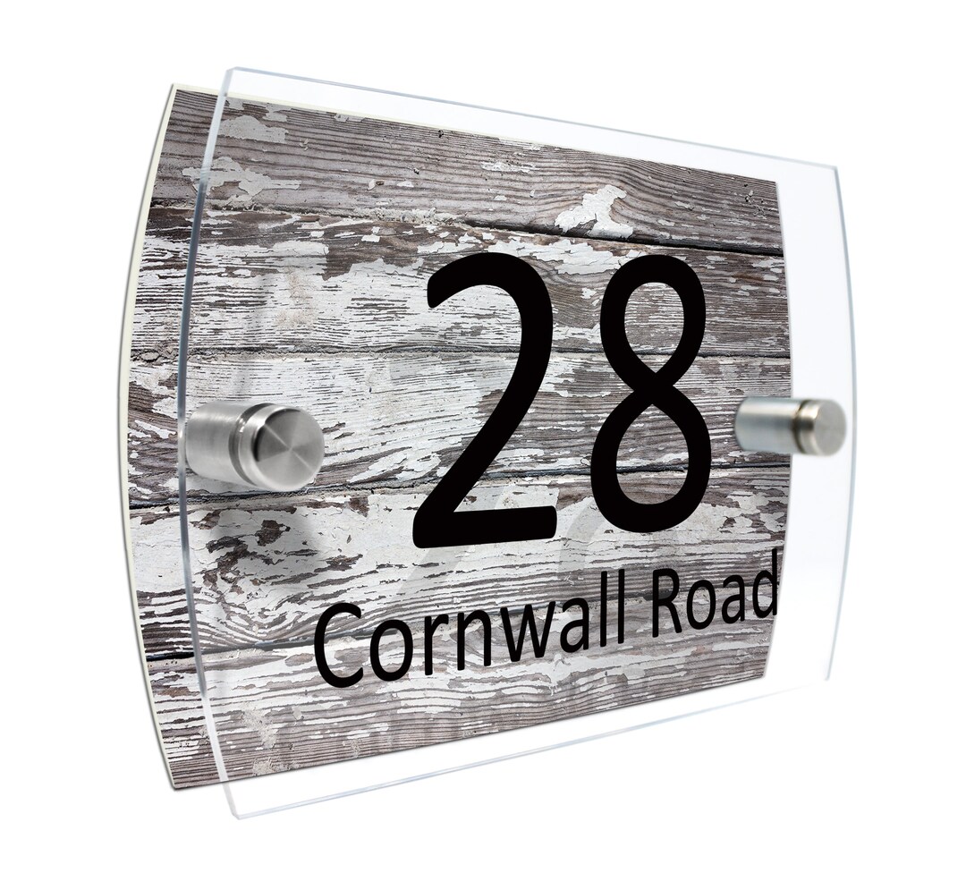 Modern House Number Property Sign Name and Number Street Wall Plaque - Etsy