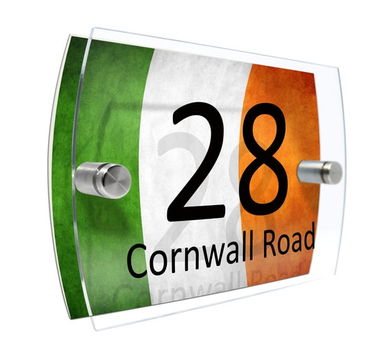 Modern House Number Property Sign Name and Number Street Wall | Etsy