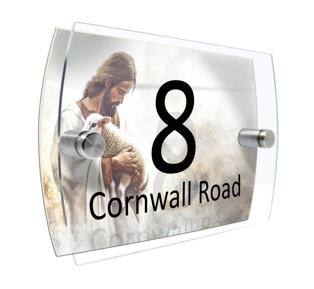 Jesus Christian Religious Modern House Sign – Watercolor Background ...
