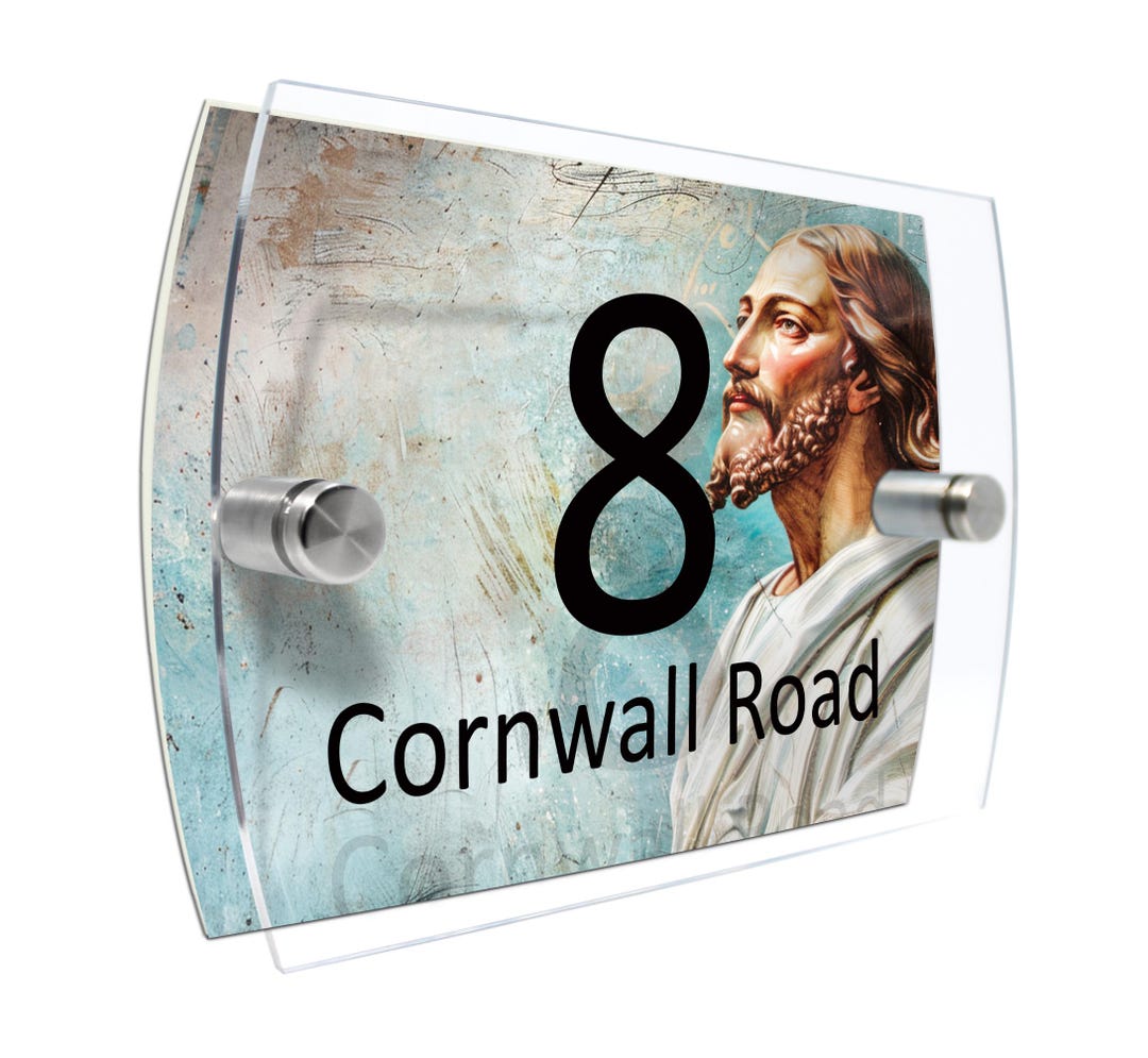 Jesus Christian Religious Modern House Sign – Watercolor Background ...