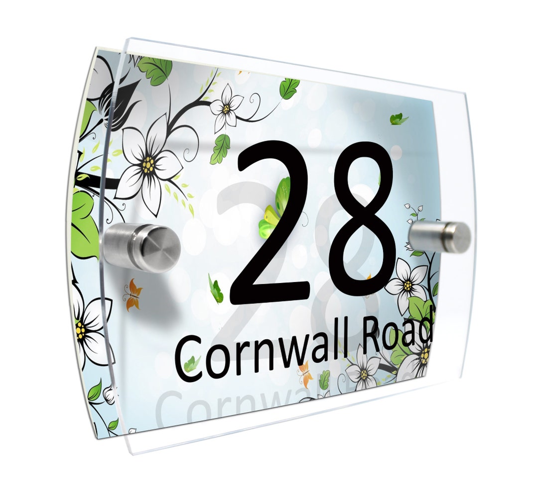 Modern House Number Property Sign Name and Number Street Wall Plaque - Etsy
