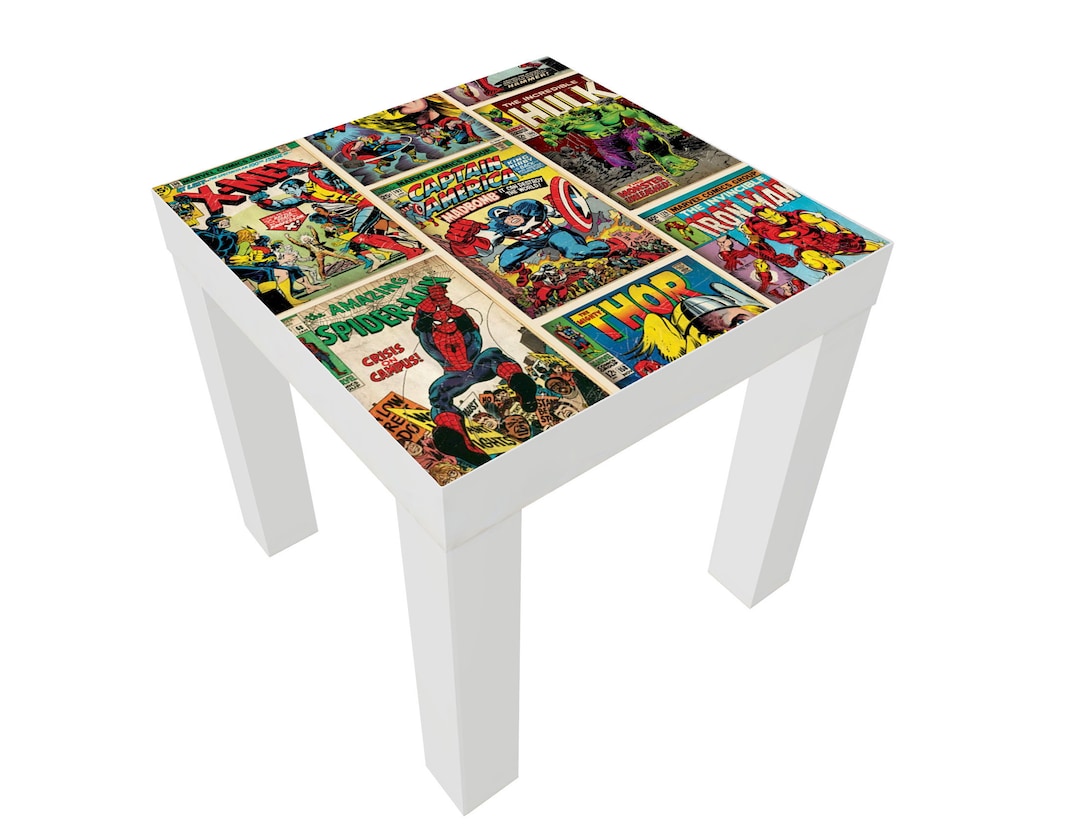 Nursery Children's Side Table Retro Comics Print for Bedrooms Children ...