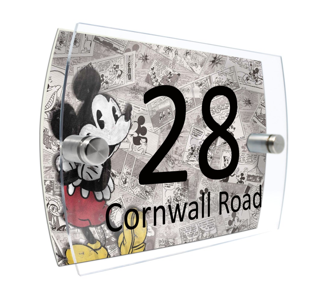 Modern House Number Property Sign Name and Number Street Wall Plaque ...