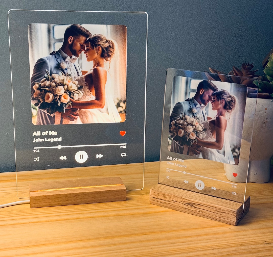Personalised Song Plaque With Stand, Any Photo / Song, Any Playlist ...