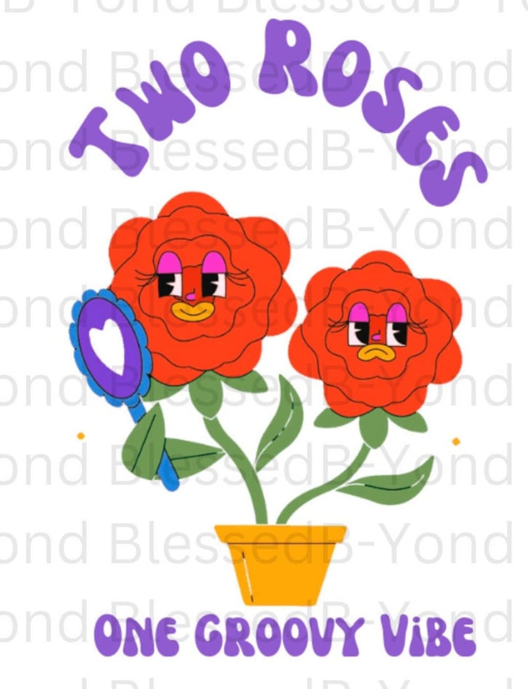 Two Roses One Groovy Vibe Trendy PNG Groovy Flowers, Groovy Vibes ...