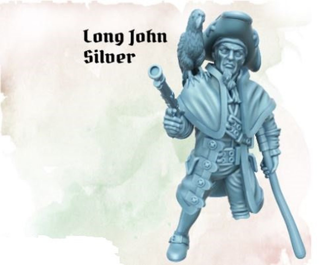 Pirate Captain Long John Silver - Treasure Island - Ideal for Dungeons ...