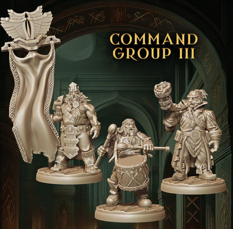 Chaos Dwarf Command Group (many Options): Resin RPG Tabletop Figure DND ...
