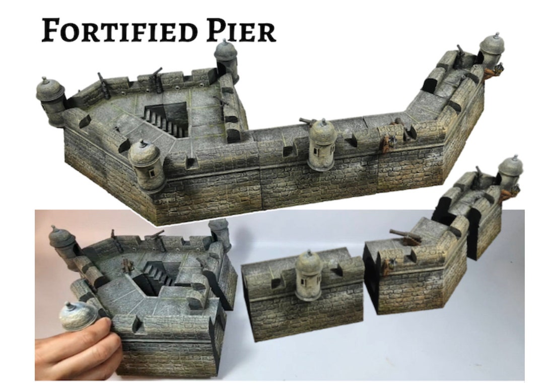 Fortified Pier Walls: Tabletop RPG Terrain - Iain Lovecraft - Etsy