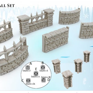 Graveyard Gate/stone Wall Set the Frost Ideal for Dungeons and Dragons ...